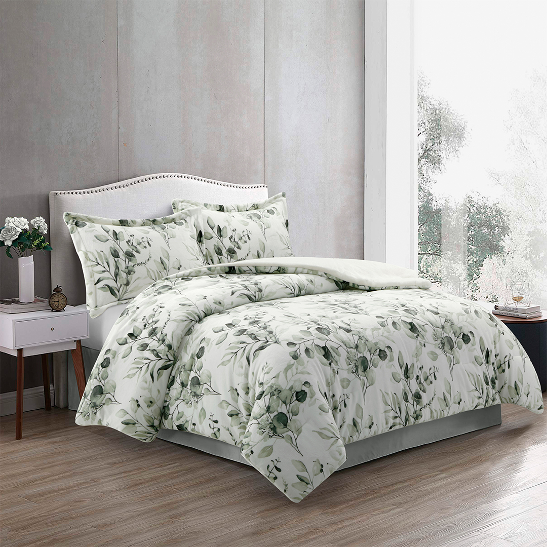 Darian Green | 3Pcs Winter Comforter set | Karazlinen Bedding